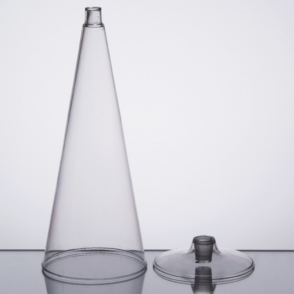 Visions 6 oz. Clear 2-Piece Plastic Cone Champagne Flute - 10/Pack