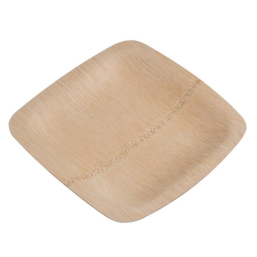 Bambu 063100 7 Disposable Square Bamboo Plate 100 Box bambu-063100-7-disposable-square-bamboo-plate-100-box