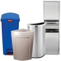 Space Saving Trash Cans at WebstaurantStore