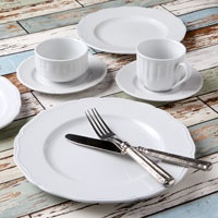 Tuxton TuxTrendz Charleston Bright White China Dinnerware ...