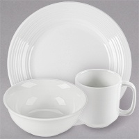 Tuxton Pacifica Embossed White China Dinnerware