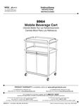 Safco 8964BL 33 1/2" x 21 3/4" x 43" Black Mobile Beverage Cart