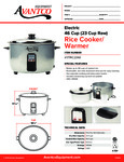 Avantco RC23161 46 Cup (23 Cup Raw) Electric Rice Cooker / Warmer ...