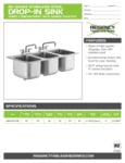 Regency 10" x 14" x 10" 20 Gauge Stainless Steel Three Compartment Drop ...