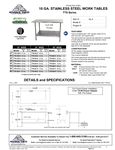 Advance Tabco TTS-185 18" x 60" 18 Gauge Stainless Steel Work Table ...