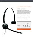 Plantronics HW540 EncorePro Black Monaural Convertible Wideband Noise ...