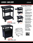 Luxor LP34C-B Black 3 Shelf A/V Utility Cart with Locking Cabinet - 24 ...