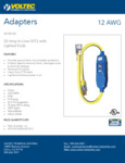 Voltec 04-00103 3' Blue/Yellow 12/3 In-Line 20 Amp GFCI Power Cord with ...