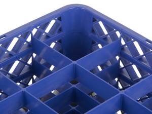 Noble Products 25-Compartment Gray Full-Size Glass Rack with 3 Blue ...