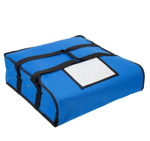 Choice Insulated Pizza Delivery Bag, Blue Nylon, 18" x 18" x 5" - Holds ...
