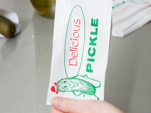 Carnival King 3" x 1 3/4" x 6 1/2" Printed Paper Pickle Bag - 100/Pack