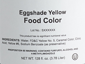 Egg Yellow Food Coloring - 1 Gallon