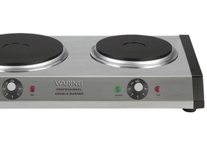 Waring WDB600 Double Burner Solid Top Countertop Range - 1800W