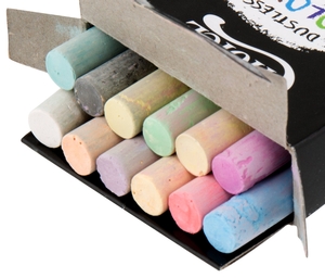 Choice 12 Piece Assorted Colored Chalk - 144/Case