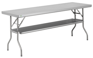 Regency 24" x 72" 18-Gauge Stainless Steel Folding Work Table with ...