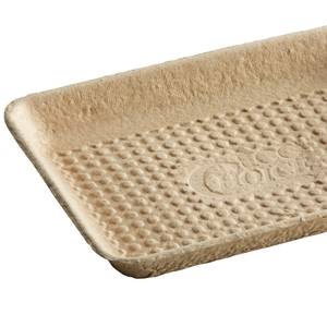 EcoChoice 8" x 6" Molded Fiber / Pulp Rectangular Tray - 100/Pack