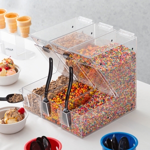 Choice 11" x 4" x 11" Stackable Candy / Topping Dispensers with Scoop ...