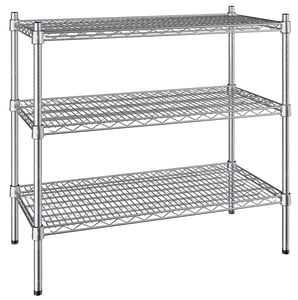 Regency 18" x 36" NSF Stainless Steel 3-Shelf Kit with 34" Posts