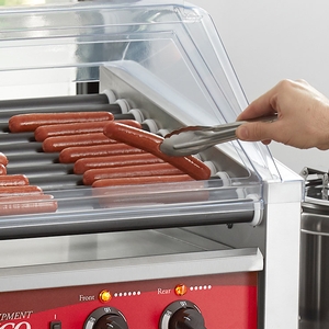 Avantco 30 Slanted Hot Dog Non-Stick Roller Grill with Sneeze Guard and ...