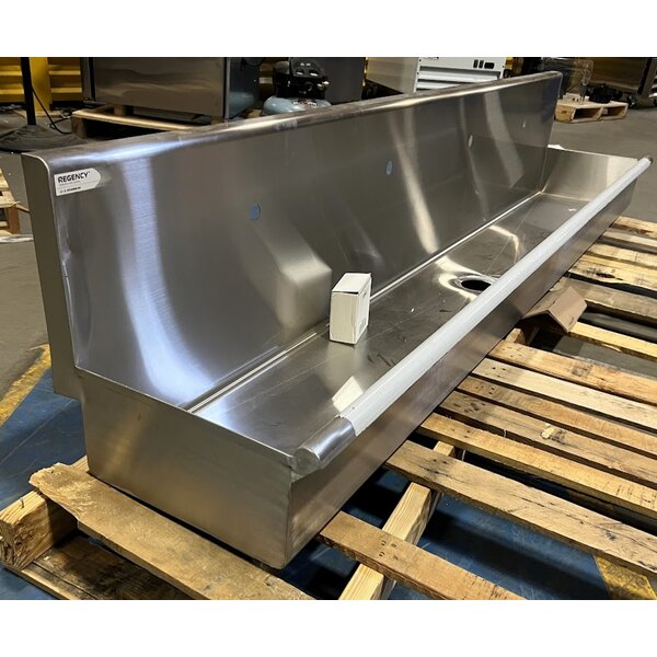 Scratch and Dent Regency Wall-Mounted 96" x 17 1/2" Hand Sink for 4 ...