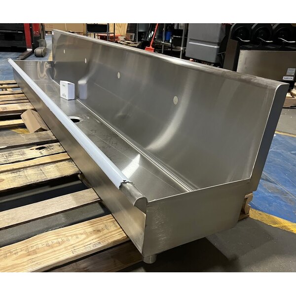 Scratch and Dent Regency Wall-Mounted 96" x 17 1/2" Hand Sink for 4 ...