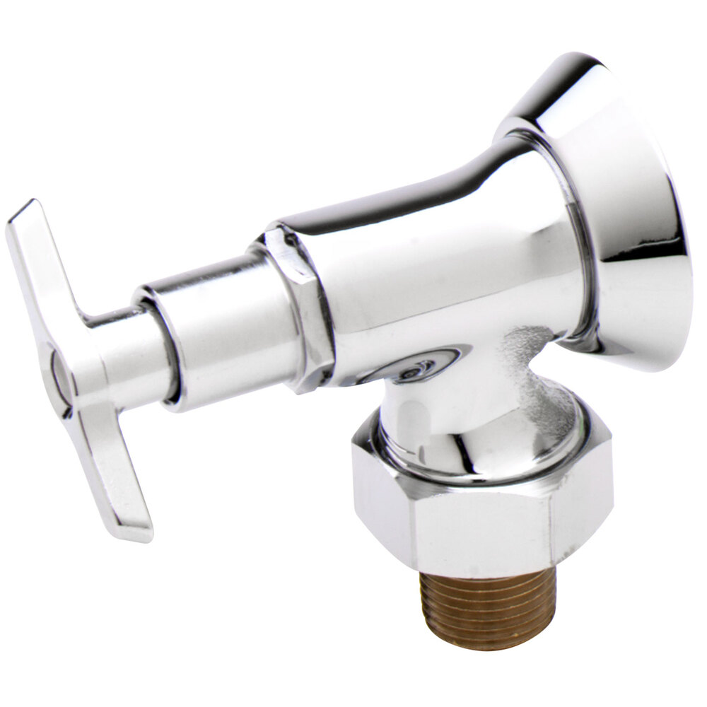 T&S B-1350 Angle Loose Key Stop with 1/2" NPT Female Inlet, 1/2" NPT ...