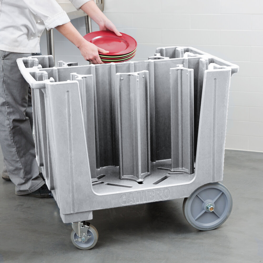Cambro ADCS480 Speckled Gray S Series Adjustable Dish Caddy with Vinyl ...