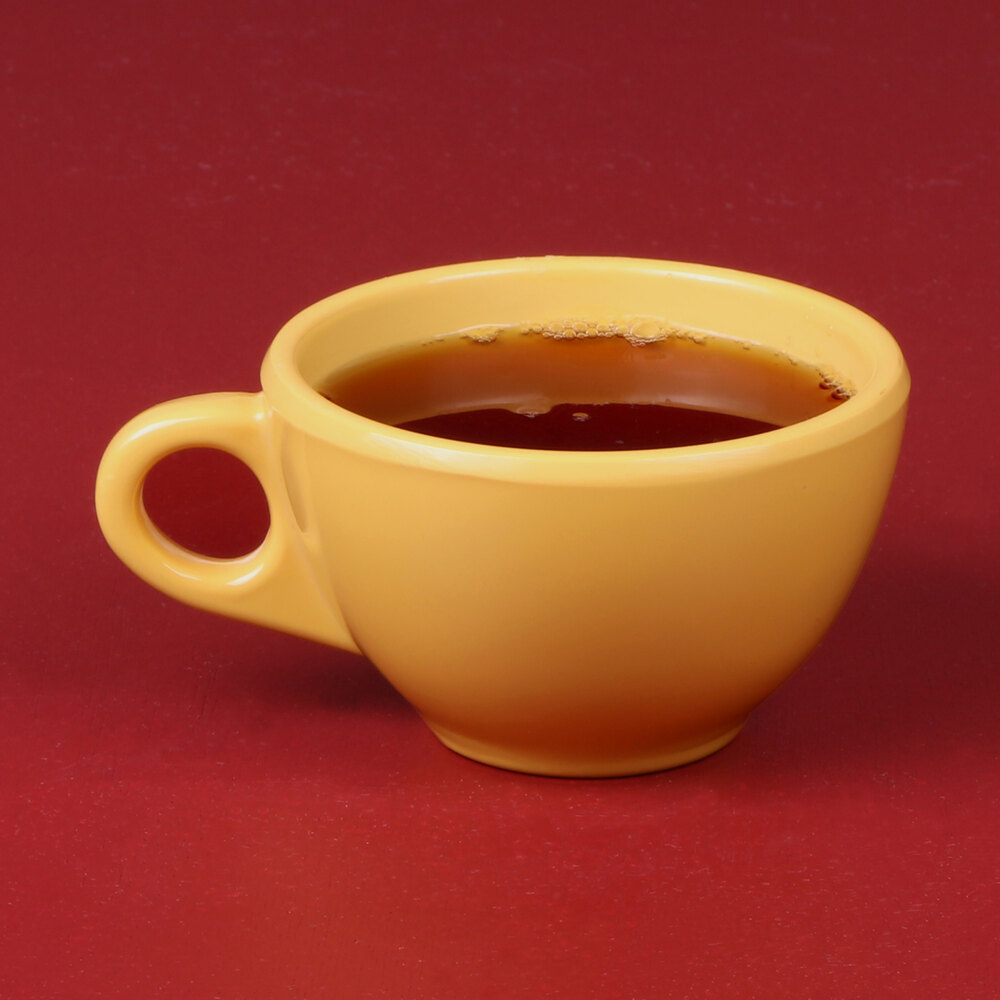 Elite Global Solutions DMC Rio Yellow 8 oz. Melamine Coffee Cup - 6/Case