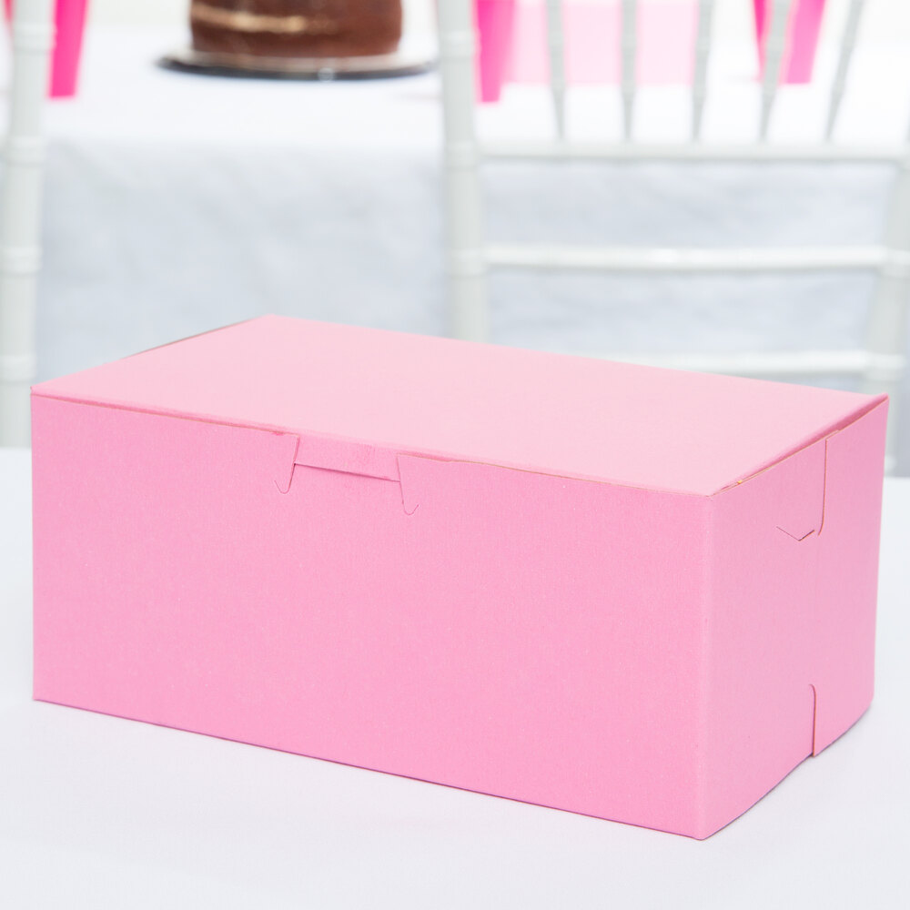 8" x 5" x 3 1/2" Pink Cake / Bakery Box - 250/Bundle