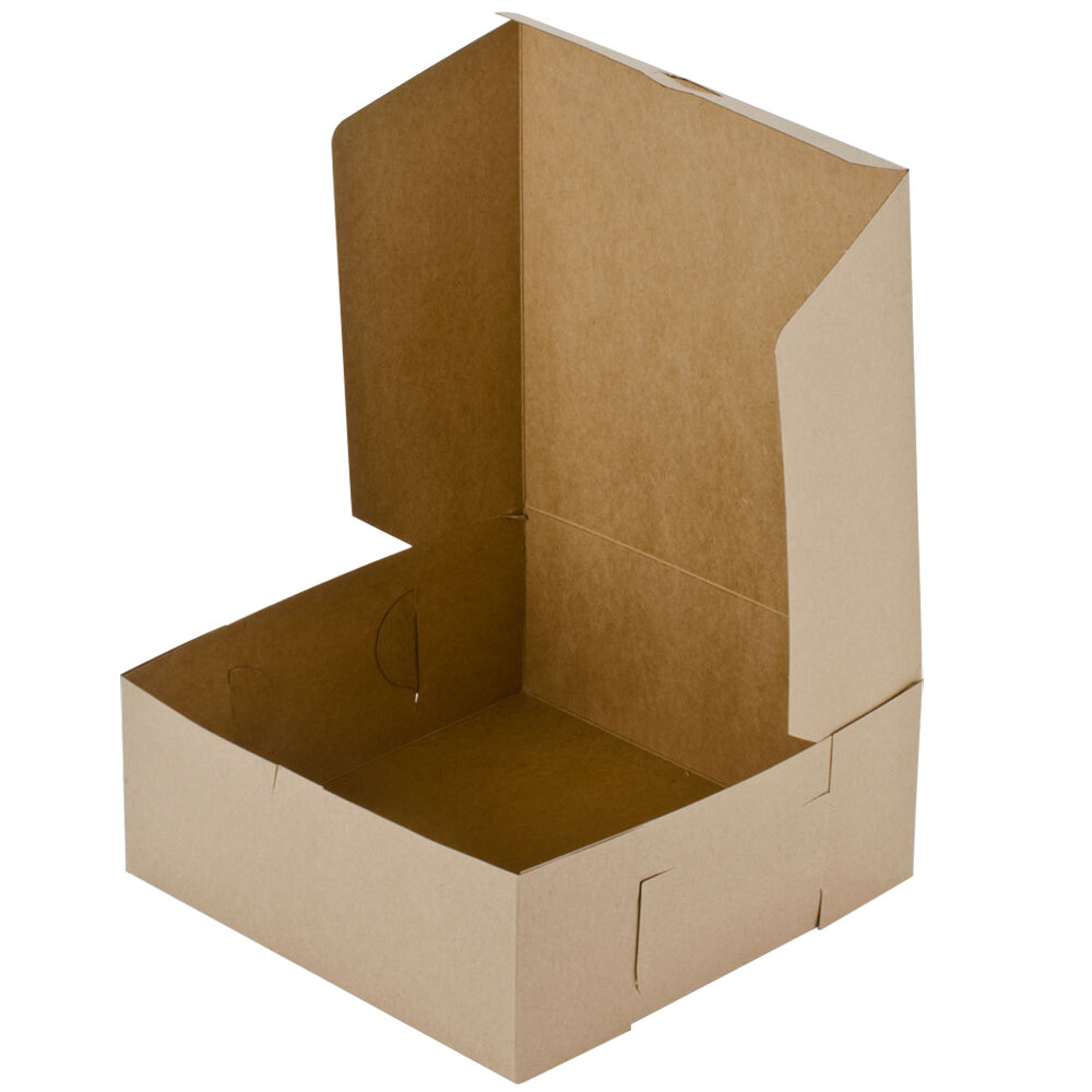 9" x 9" x 4" Kraft Cake / Bakery Box - 200/Bundle