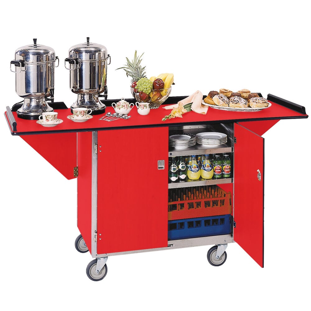 Lakeside 675RD Stainless Steel Drop-Leaf Beverage Service Cart with 3 ...