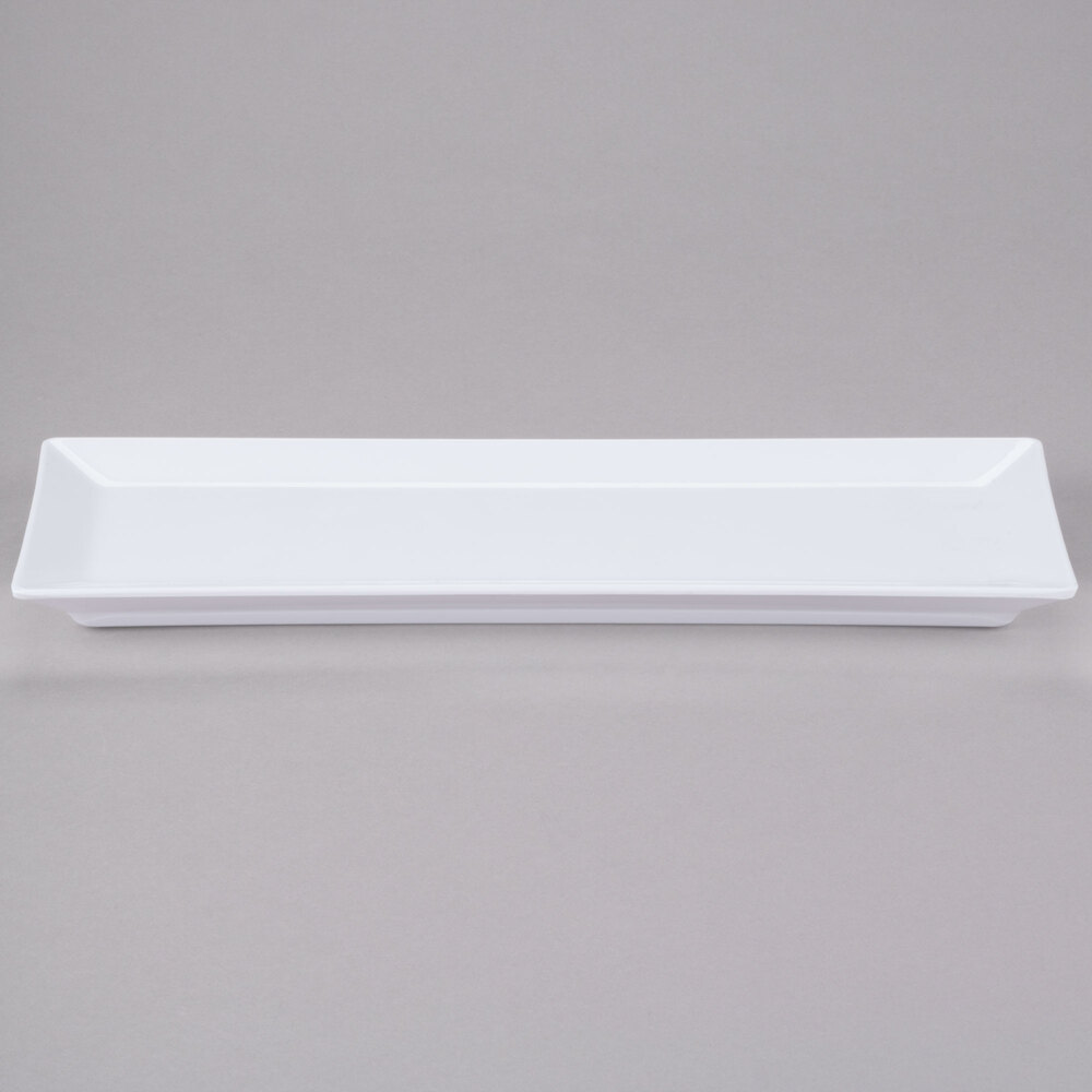 Thunder Group 29115WT Classic White 15" x 5 1/4" Rectangular Melamine ...