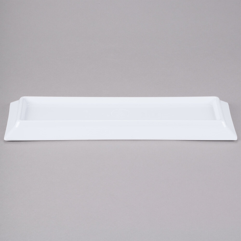 Thunder Group 29115WT Classic White 15" x 5 1/4" Rectangular Melamine ...