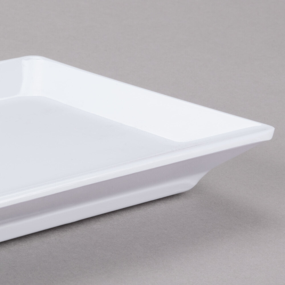 Thunder Group 29115WT Classic White 15" x 5 1/4" Rectangular Melamine ...