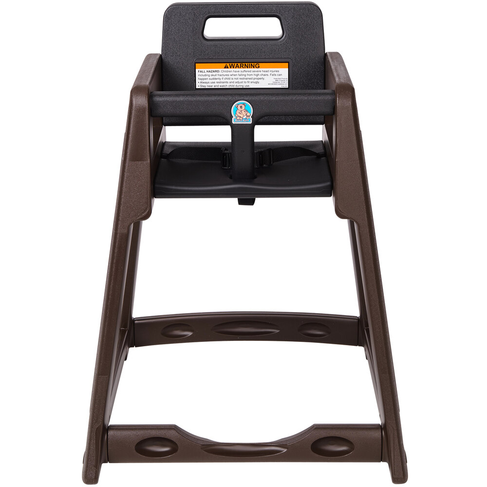 Koala Kare KB950-09 Brown Assembled Stackable Plastic High Chair