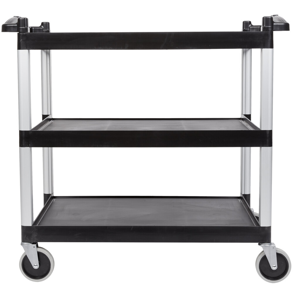 Cambro BC340KD110 Black Three Shelf Utility Cart (Unassembled) - 40" x ...