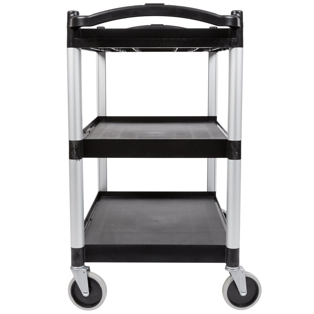 Cambro BC340KD110 Black Three Shelf Utility Cart (Unassembled) - 40" x ...