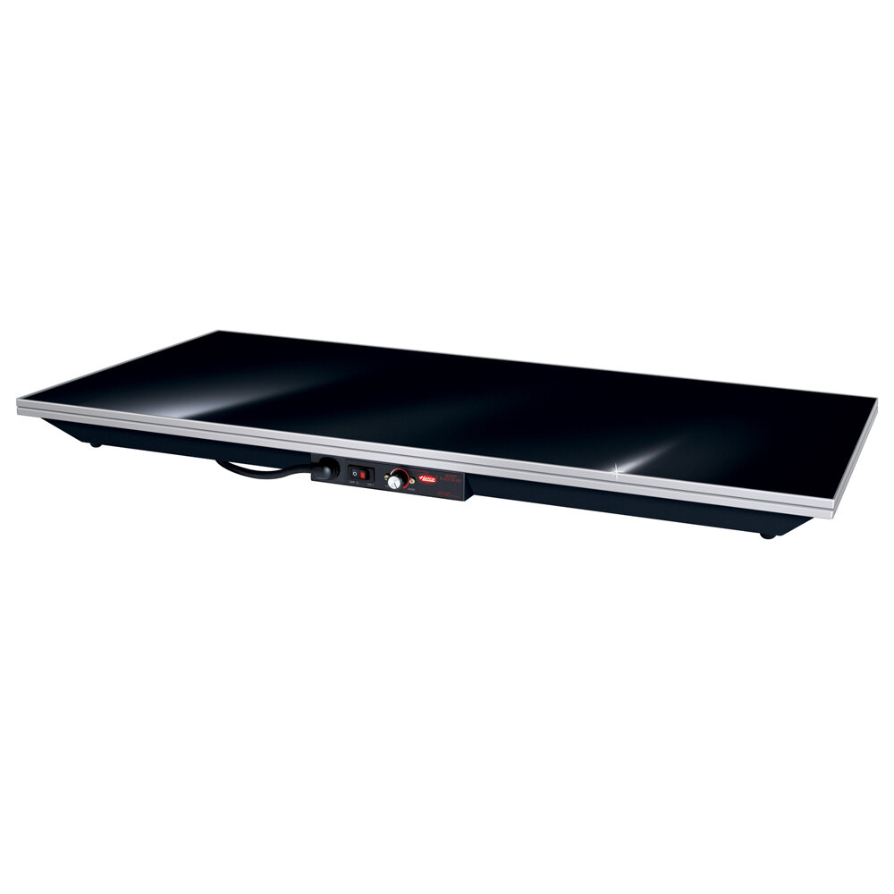 Hatco HBG-7218 72" x 18" Portable Black Heated Glass Shelf - 120V, 1260W