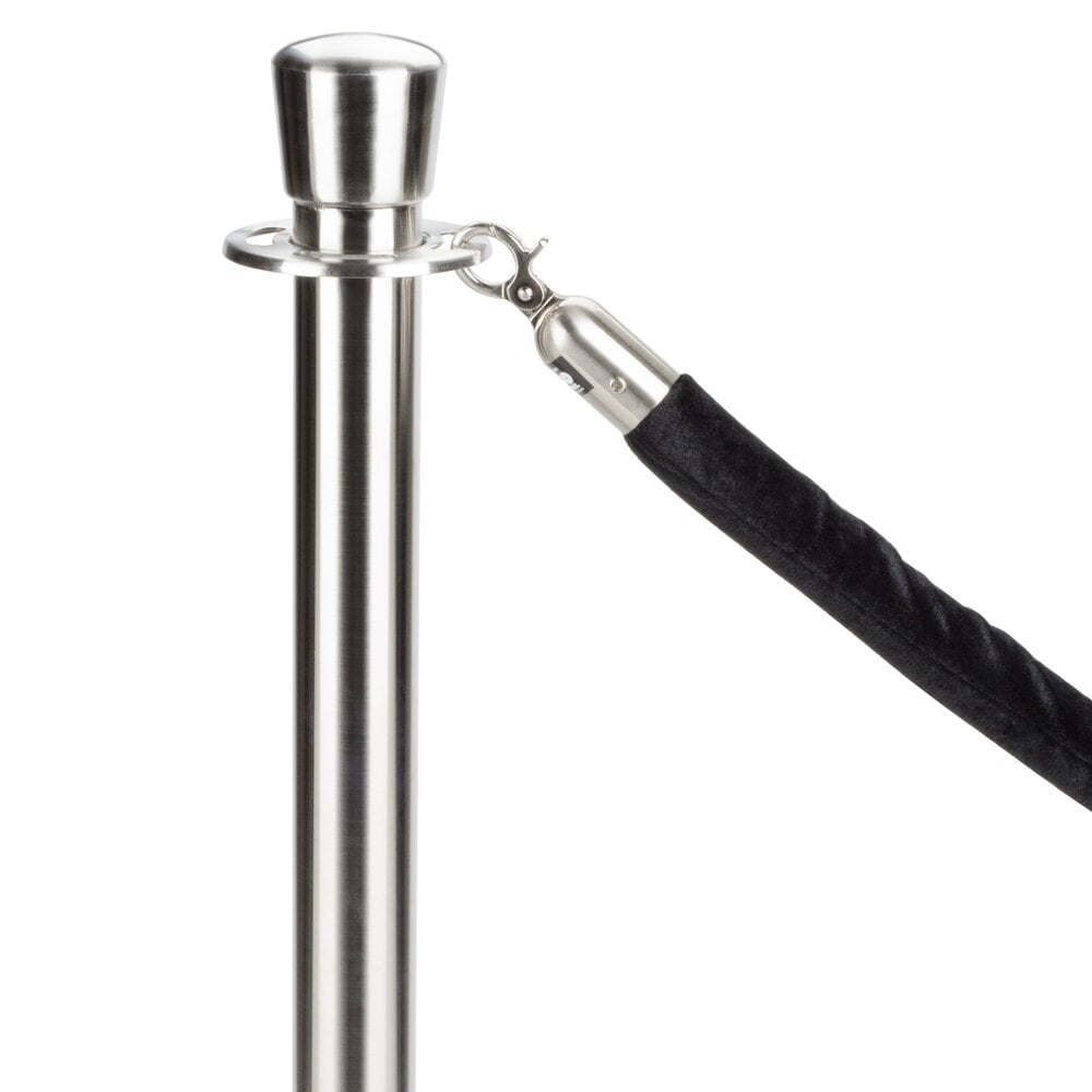 Aarco Black 6' Stanchion Rope with Satin Ends for Rope Style Crowd ...
