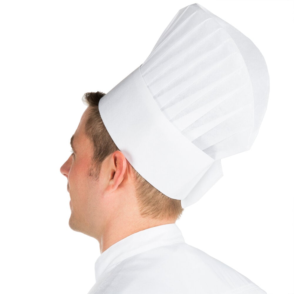 Chef Revival 9" Disposable Non-Woven Corporate Chef Hat with Vented Top ...