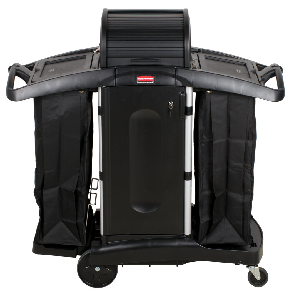 Rubbermaid FG9T7800BLA Executive High Security Housekeeping Cart