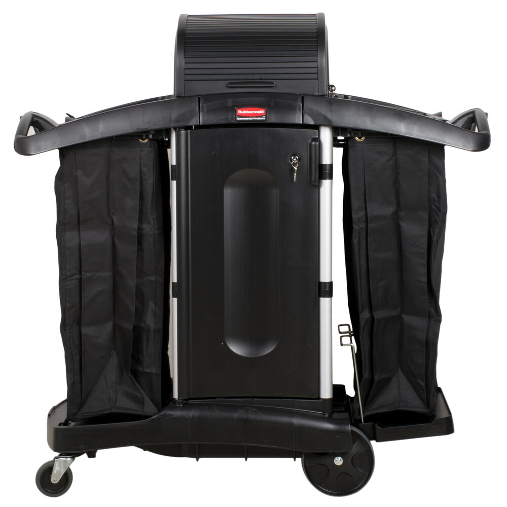 Rubbermaid FG9T7800BLA Executive High Security Housekeeping Cart