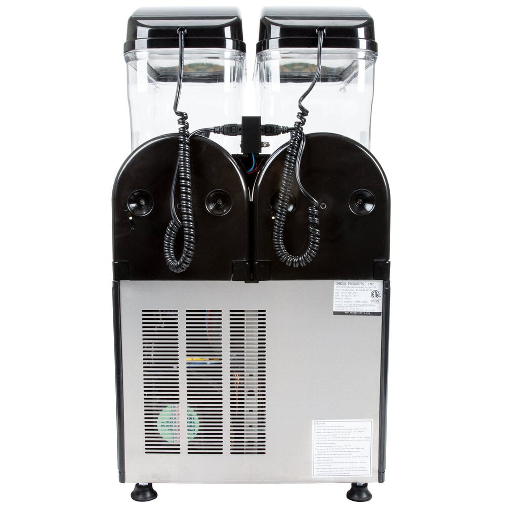 Omega OFS20 Black and Stainless Steel Double 3 Gallon Pourover Slushy ...