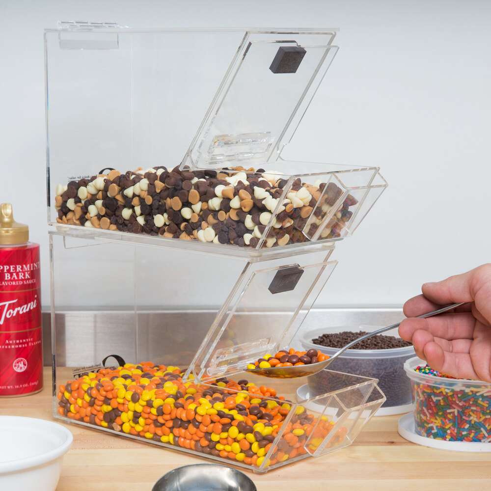 Choice Stackable Topping Dispenser with Scoop Holster