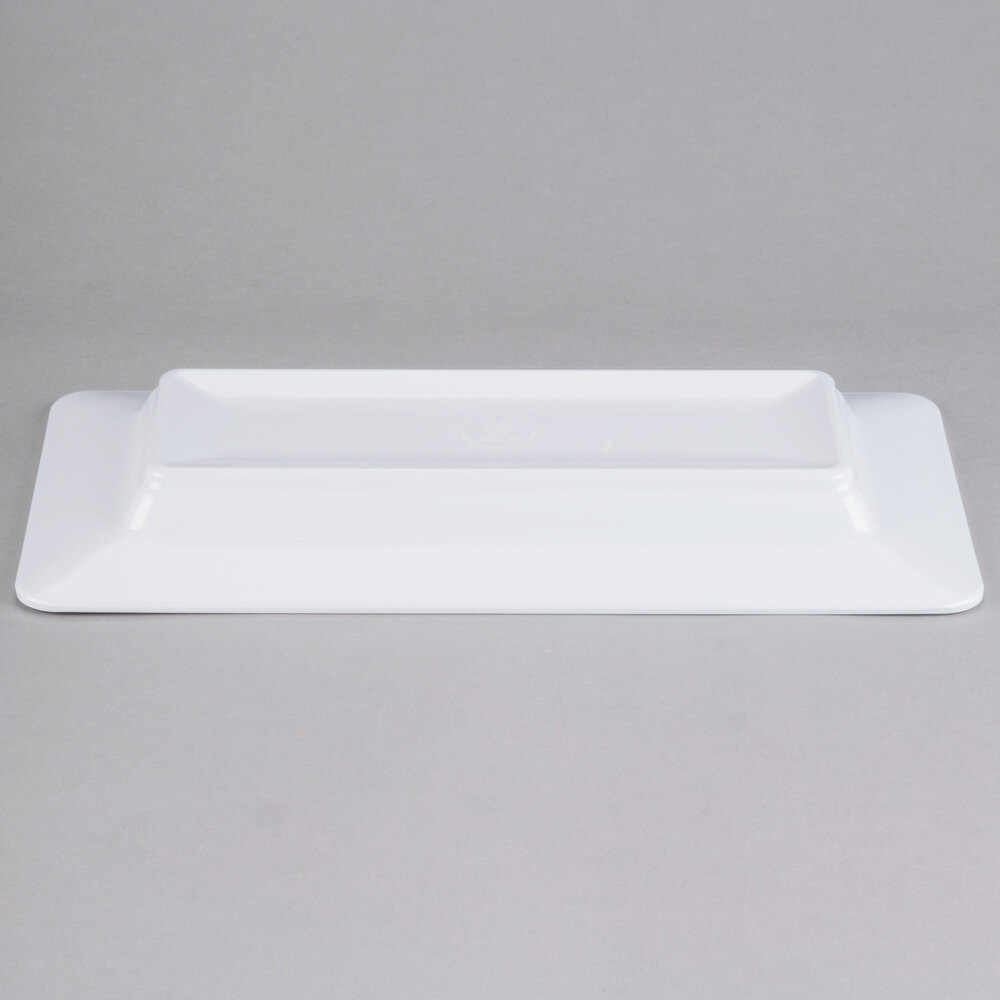 GET ML-10-W Milano 15" x 8" White Rectangular Plate