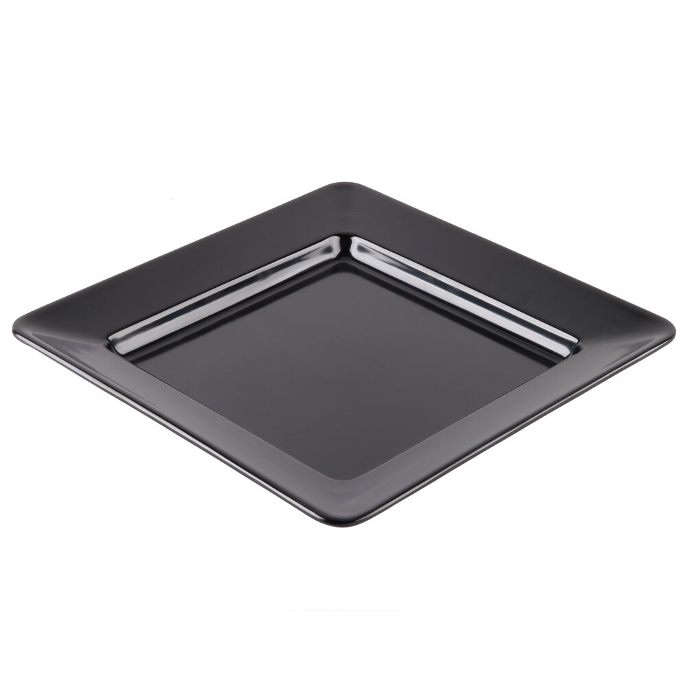 GET ML-12-BK Milano 12" Black Square Plate - 12/Case