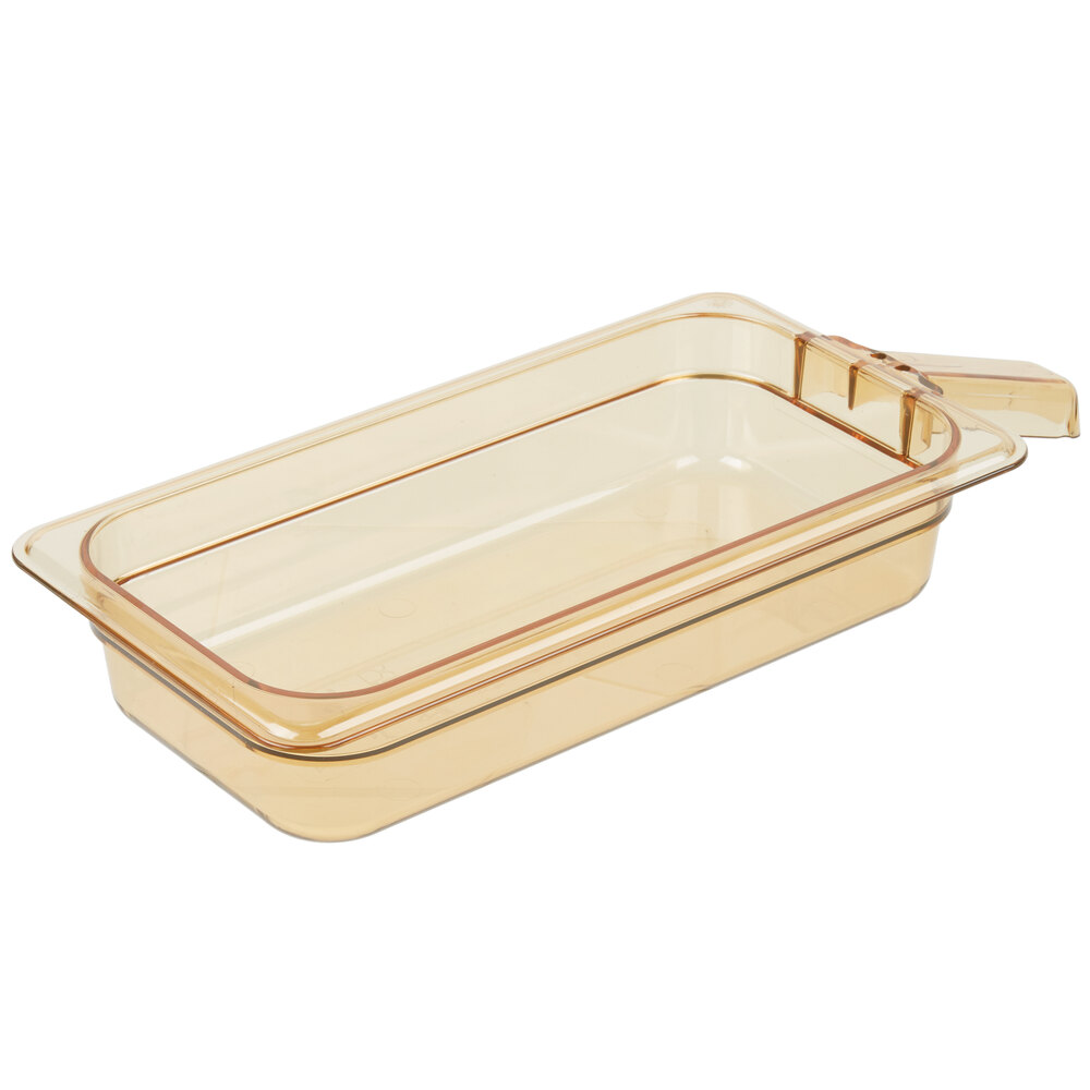 Carlisle 30860H13 StorPlus 1/3 Size Amber High Heat Plastic Food Pan ...