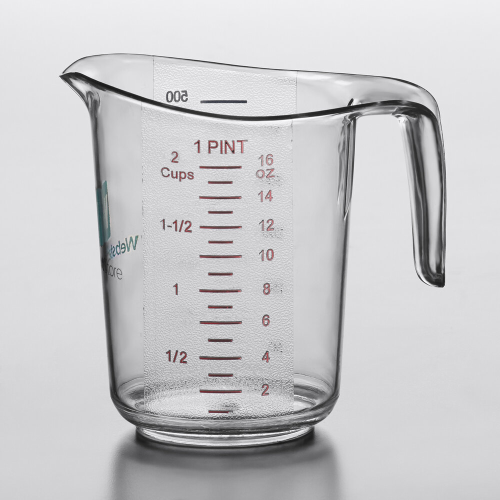 WebstaurantStore 1 Pint 2 Cups Clear Polycarbonate Measuring Cup