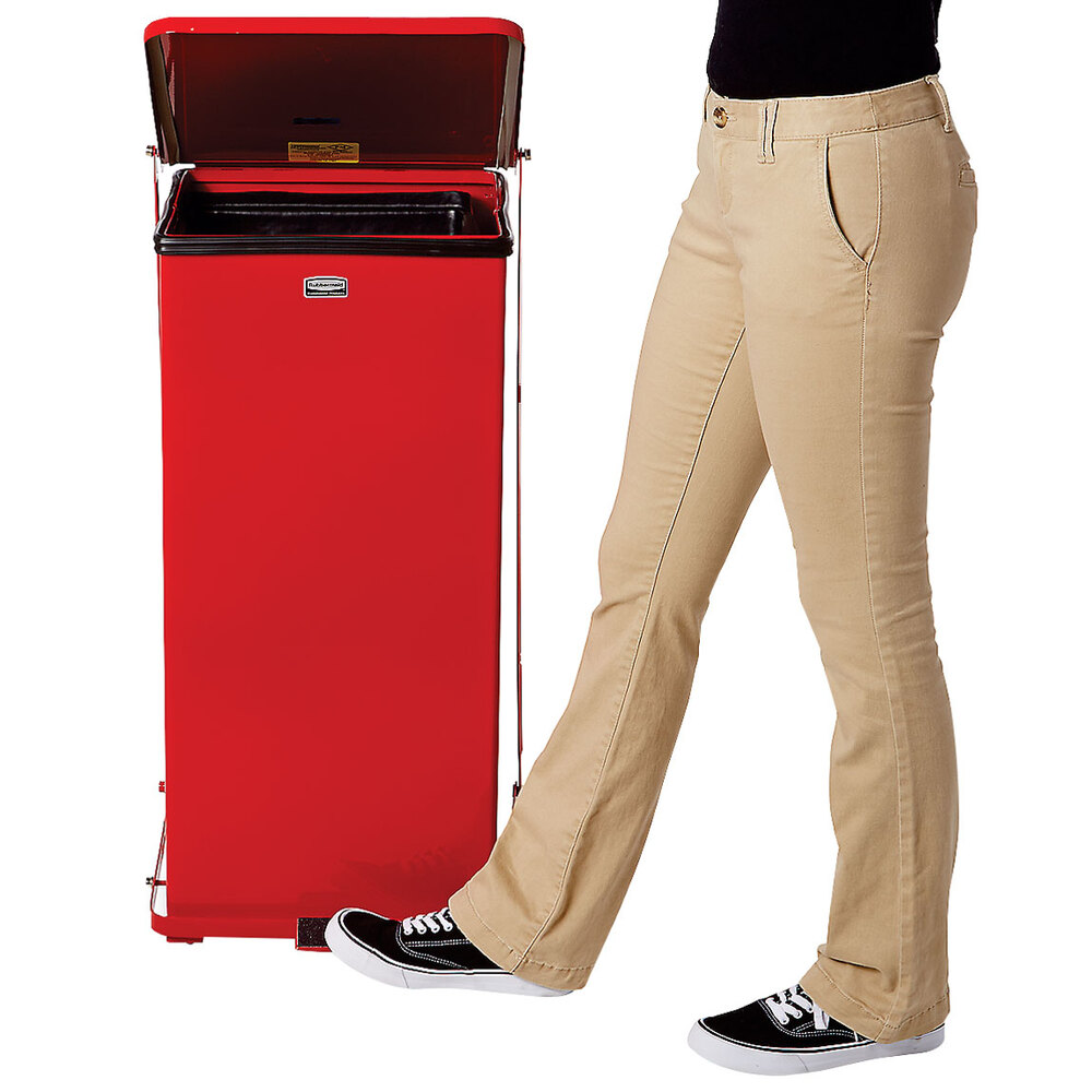 Rubbermaid FGST24EPLRD The Defenders 13 Gallon Steel Red Square Medical ...