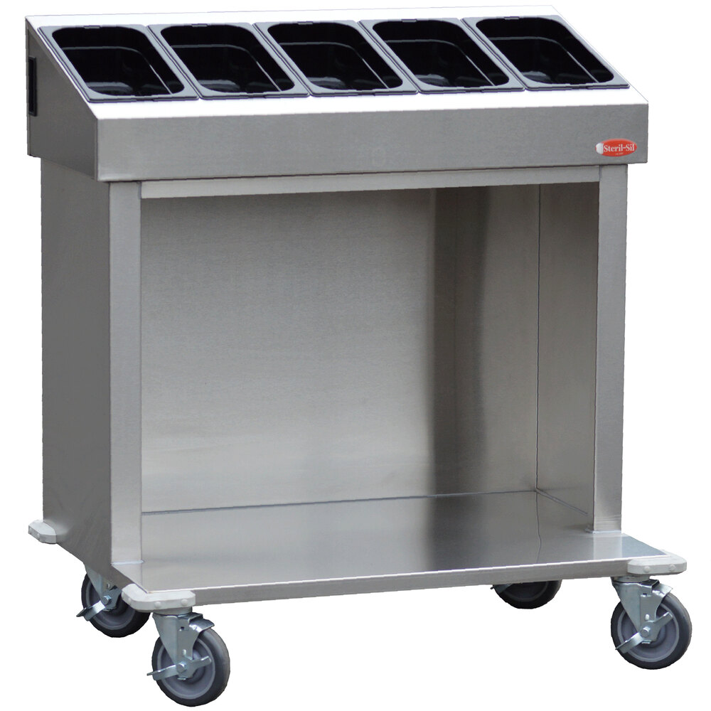 Steril-Sil CRT36-5TP Stainless Steel 5 Pan Dispensing Cart